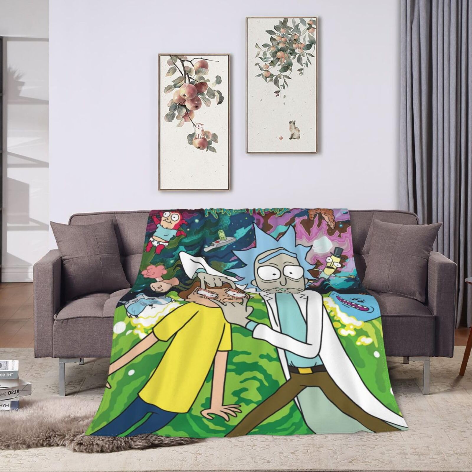 Funny Blanket Cartoon Blanket Warm Soft Throw Blanket for Sofa Bed Bedroom Living Room Dormitory Car 50"X40"