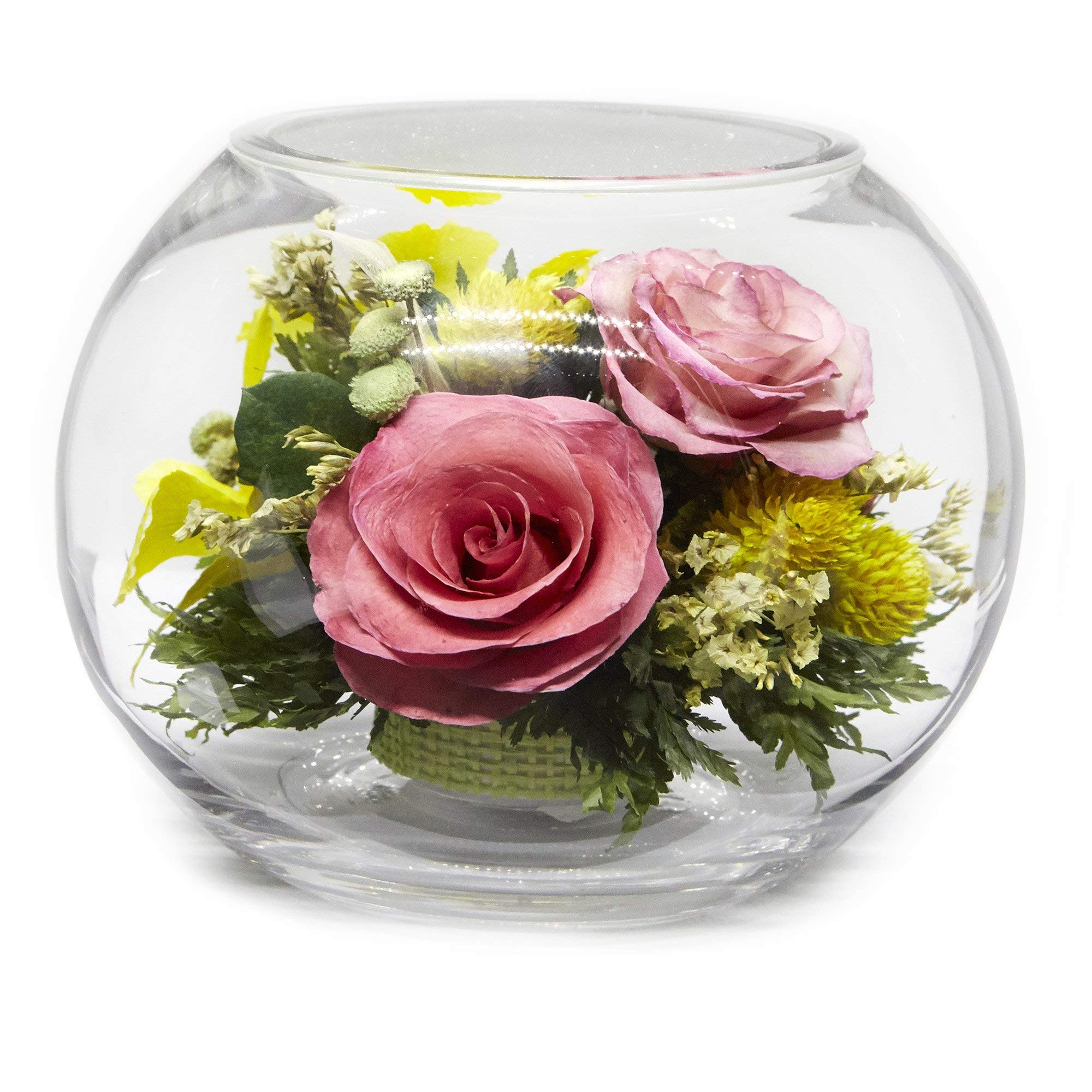 Fiora Flower | Long Lasting Real Roses and Orchids | Lasts up to 5 Years | Anniversary Floral Arrangement