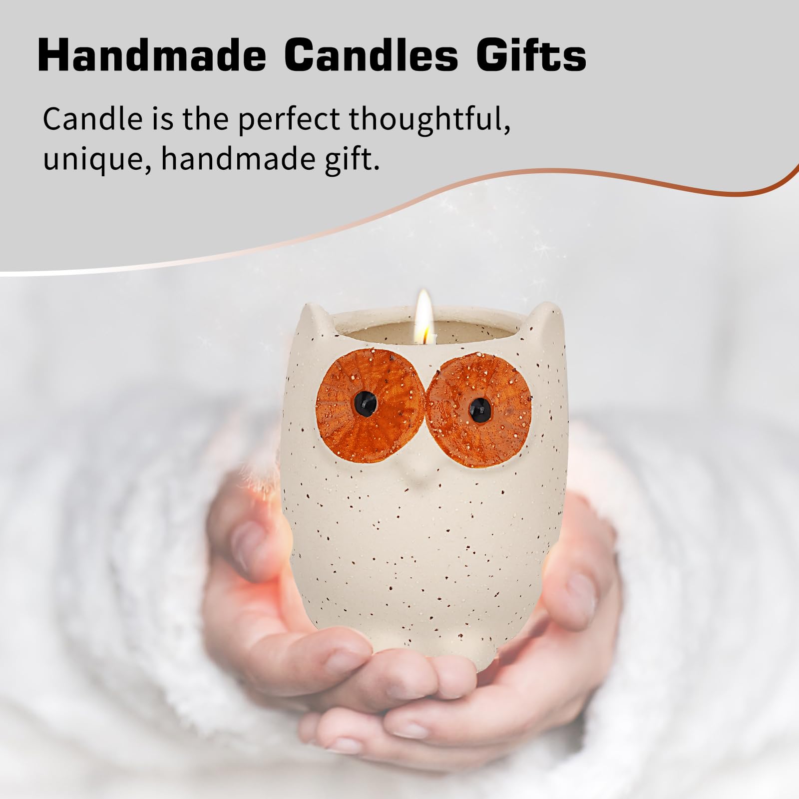 ETAKISH Vanilla Candles Highly Scented, Cute Owl Aromatherapy Candle 30 Hours Burn, Hand Poured Soy Wax Candle Holiday & Birthday Gift for Women, Men