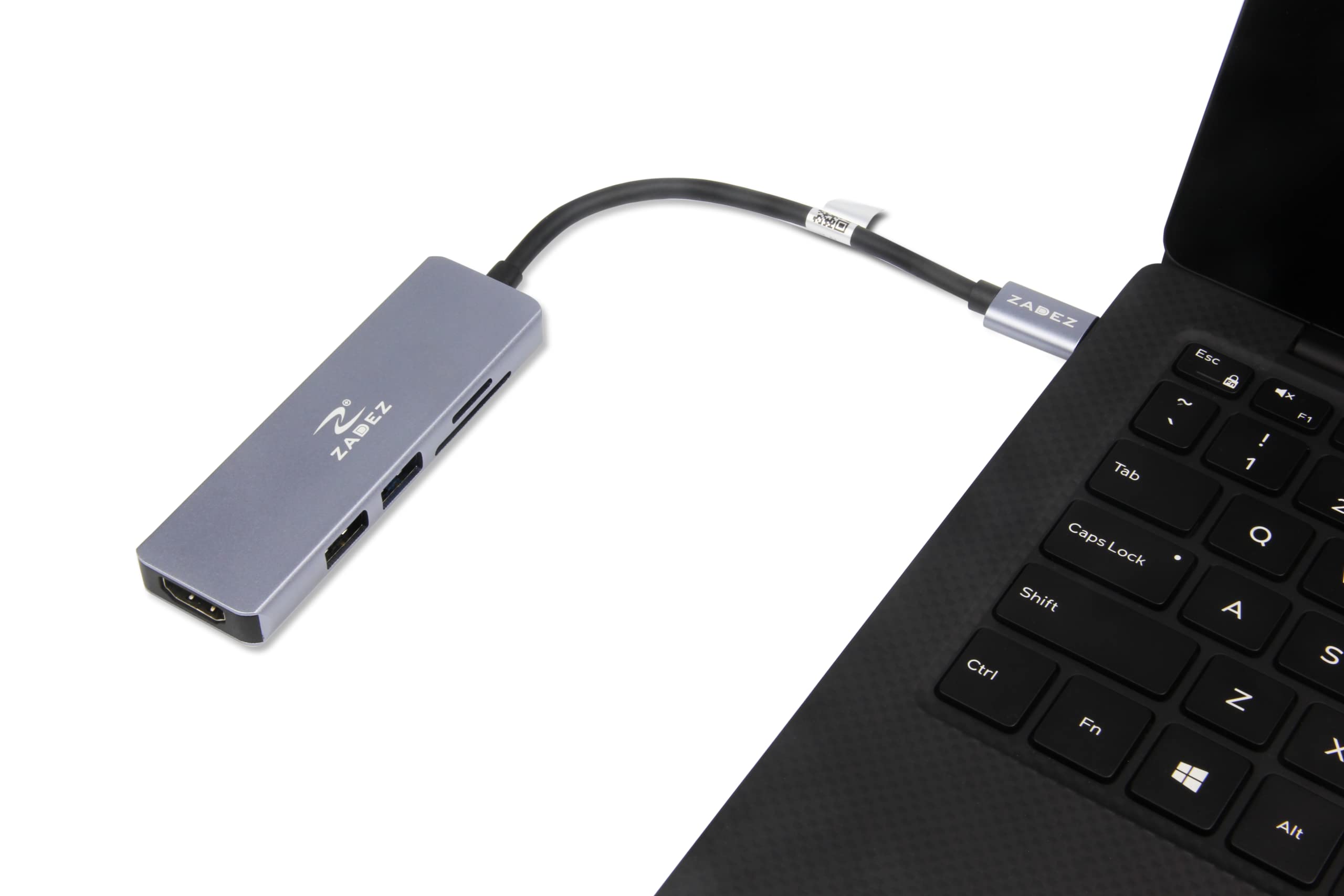 ZADEZ ZAH-514 USB-C Hub 4-in-1 Type-C (USB-C) Connection Standard, HDMI Port 4K (30 Hz) - Charge Port 60W - Data Transfer(up to 4.8 Gbps) Aluminum Material, Maximum Heat Dissipation