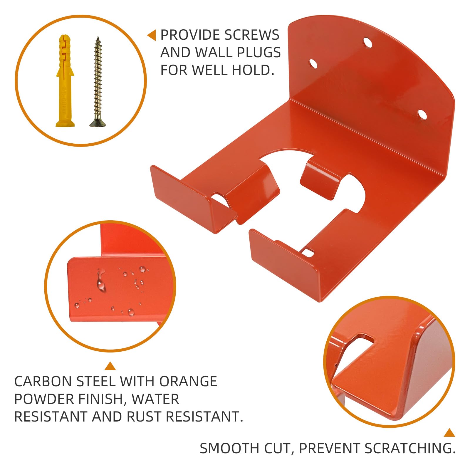 Rasugarlary Trimmer Rack for Garage 2 Pack Garage Organizer Hook Garage Storage Hanger Heavy Duty Garden Power Tool Hanger for Garage Wall, Orange
