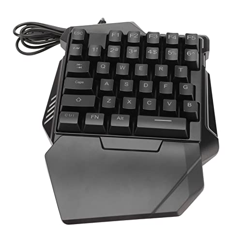 One Handed Gaming Keyboard, USB Mini Gaming Keyboard 35 Keys for Office