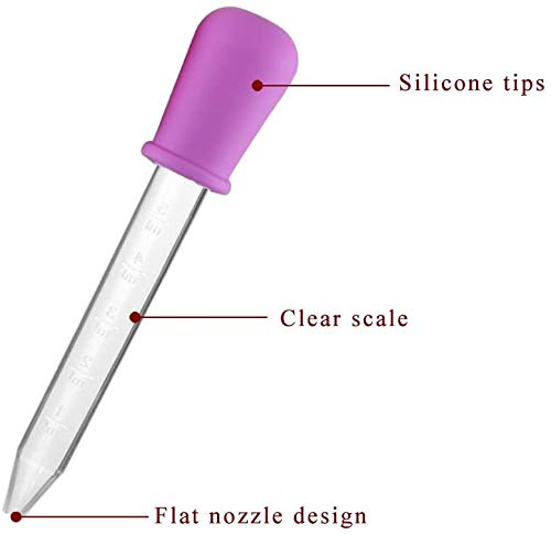 vaoruteng 8 Pack Liquid Droppers Silicone 5ml Clear Liquid Medicine Eye Dropper with Bulb Tip for Kids Candy Mold