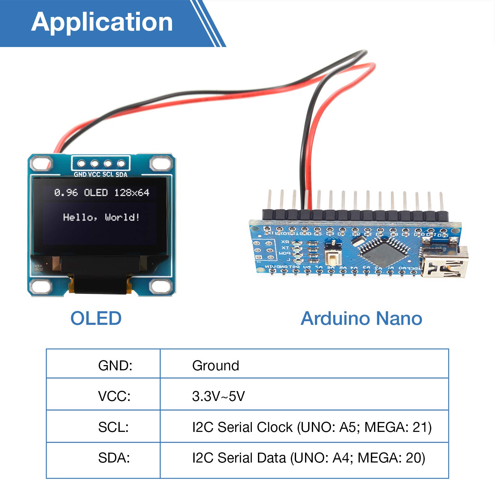 Weewooday 5 Pieces 0.96 Inch OLED Module 12864 128x64 Driver IIC I2C Serial Self-Luminous Display Board Compatible with Arduino/Raspberry PI(White)