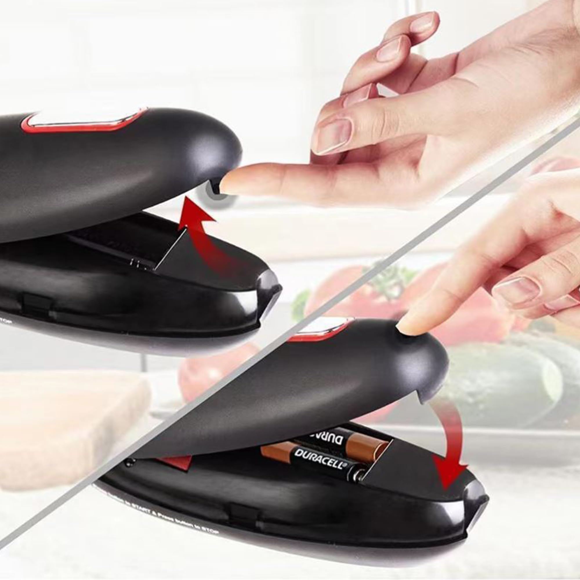 One Touch Electric Can Opener Easy Open Any Can Size with Smooth Edge, Hands Free and Battery Operated Electric Can Openers for Kitchen, Kitchen Gadget Electric Can Opener for Seniors (Black)