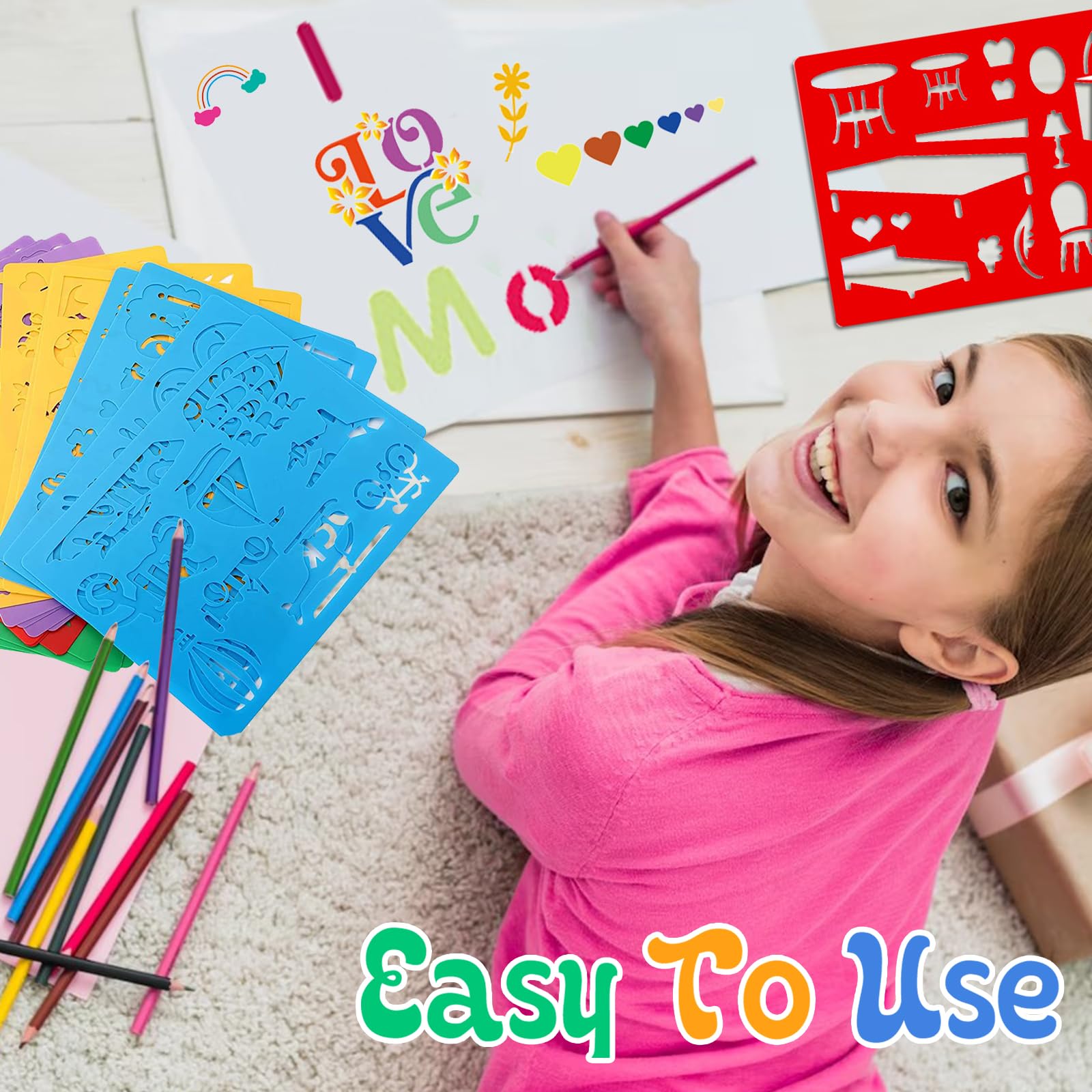 Drawing Stencils for Kids 30 Pieces Kids Stencils for Drawing with 500+ Patterns, Great Art Stencils Gift for Boys Girls Birthday Christmas