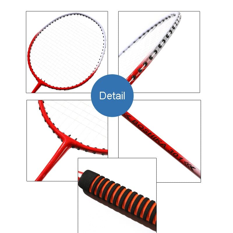 JHHDP 2pcs Professional Badminton Rackets Set Double Badminton Racquet Titanium Alloy Lightest Playing Badminton Whole