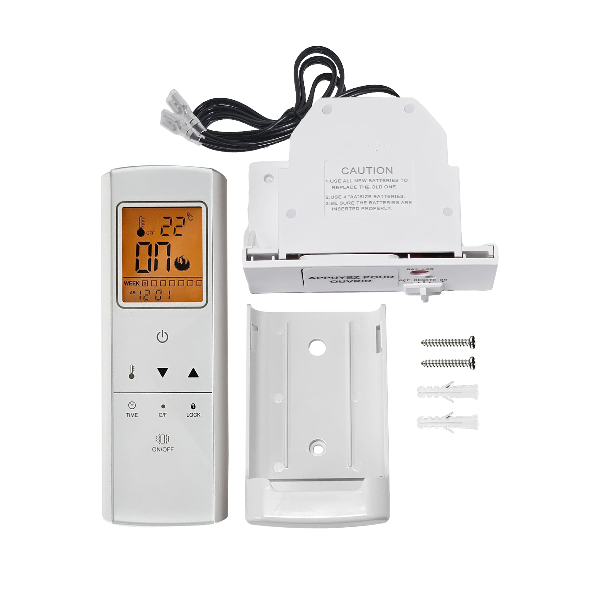 The-new-style Gas Fireplace Remote Control Kit,Thermostatic On/Off Remote Control Set for Millivolt Valve System, Compatible with Ambient,Majestic,Skytech,Vermont Fireplace,Fire Pit,Stove and More