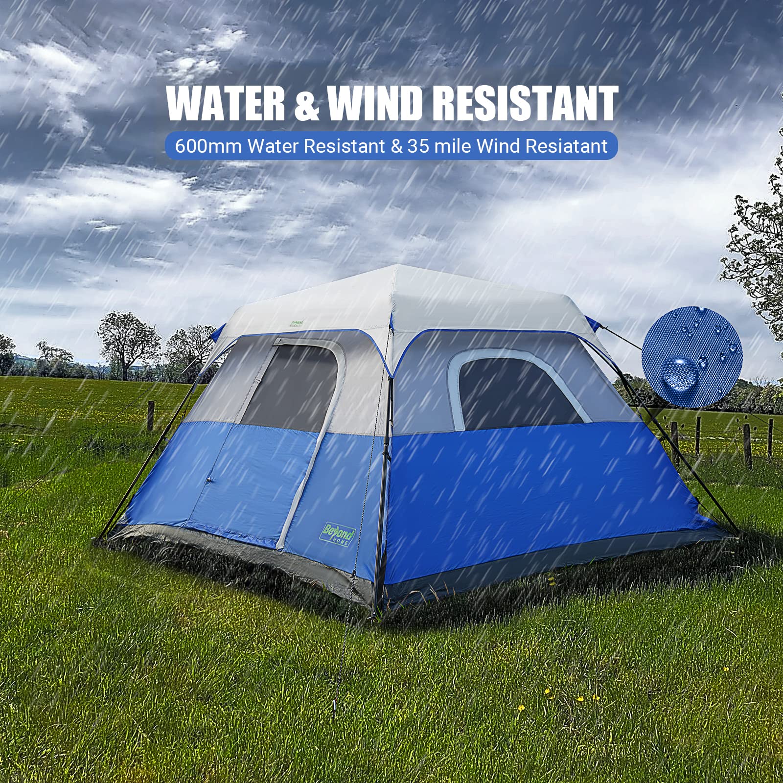 Instant Cabin Tent 6 Person with Ultralight Camping Sleeping Pad 2 Person