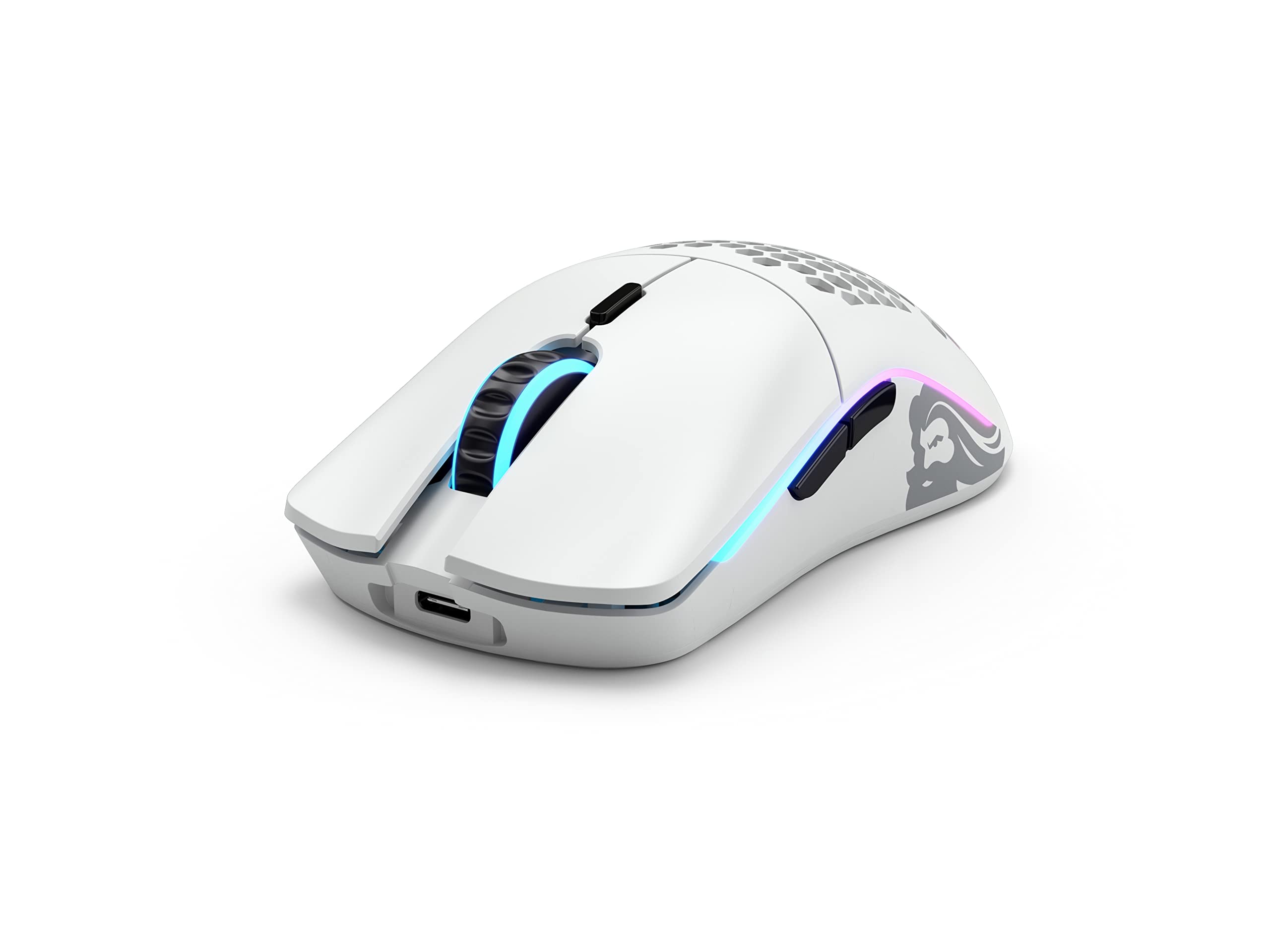 Glorious Model O- (Minus) Wireless Gaming Mouse - 65g Superlight Honeycomb Design, RGB, Ambidextrous, Lag Free 2.4GHz Wireless, Up to 71 Hours Battery - Matte White