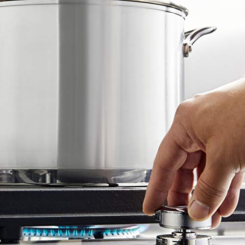 KitchenAid 3-Ply Base Brushed Stainless Steel Stock Pot/Stockpot with Lid, 8 Quart