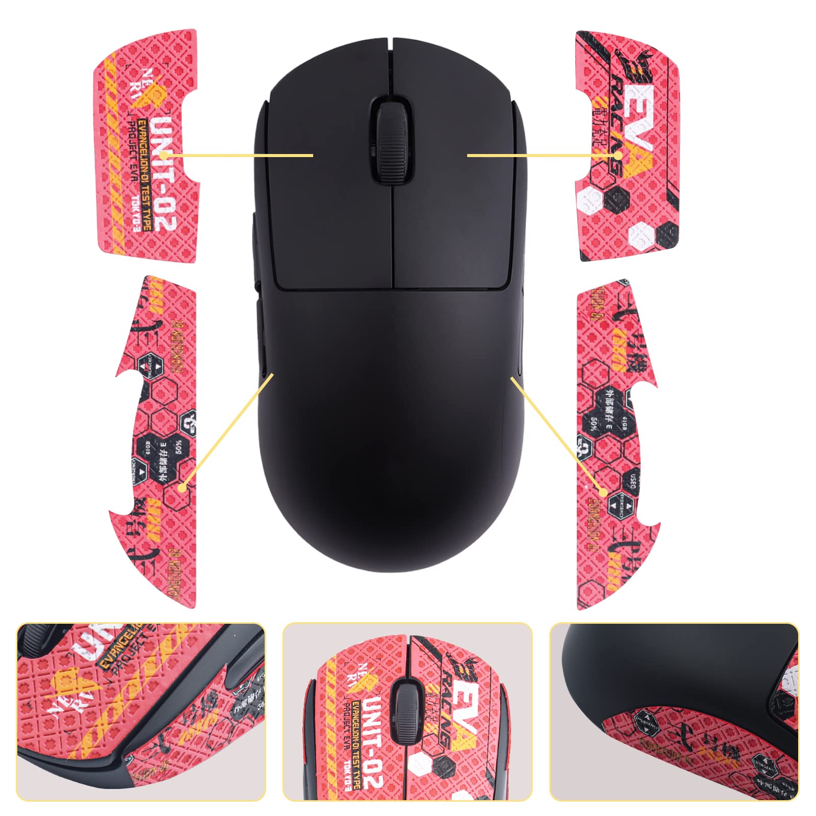 JOMKIZ Gaming Mouse Grip Tape Sweat Resistant Side Stickers Anti-Slip for Logitech-G Pro X Wireless Moisture Self-Adhesive Design Professional Mice Upgrade Kit