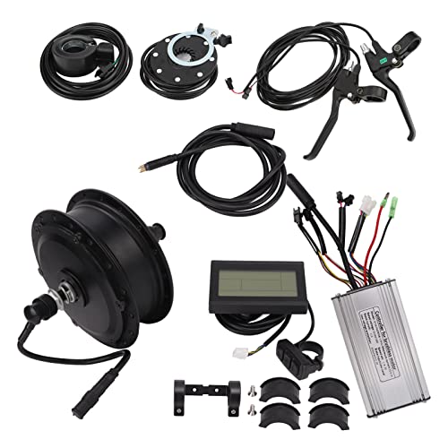 Drfeify Electric Bike Motor Kit, 48V 500W Front Hub Motor Electric Bike Conversion Kit(Fits 26 inch Rim Spokes)