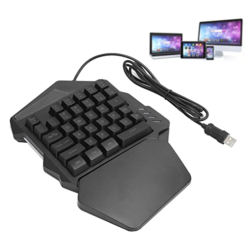 jiabaoyu Enhance Your Gaming Experience with The -Handed Gaming Keyboard - Compact USB Wired RGB Backlit Keyboard with 35 Keys for Computer - Illuminated and Perfect for Gaming