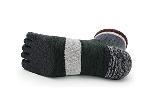 Finger Mens Toe Socks Cotton No Show Crew Athletic Five Socks 5 Pairs (DarkGray (5 Pairs)-92CB, US Men 7-9.5)