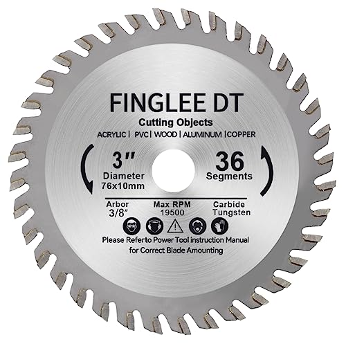 FINGLEE DT Wood Saw Blade TCT Circular Cutting Blade for Woodworking ((1PCS 3inch (36T)))