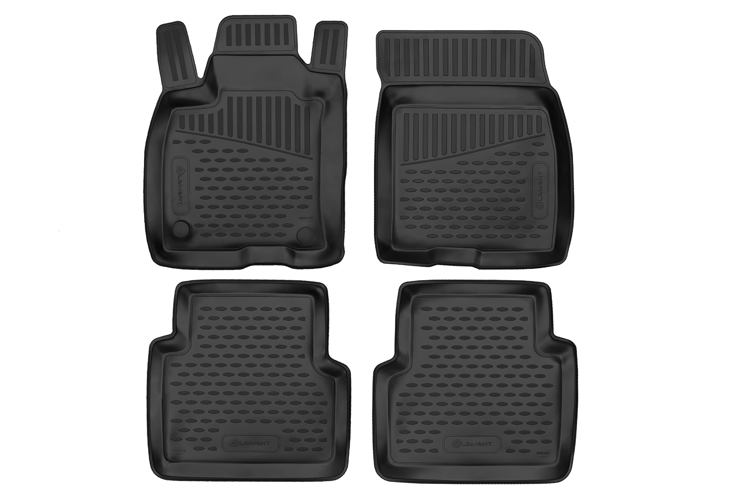 Fits 2020-2025 Ford Escape Floor Mats Front & 2nd Row Seat Liner Set (Black)