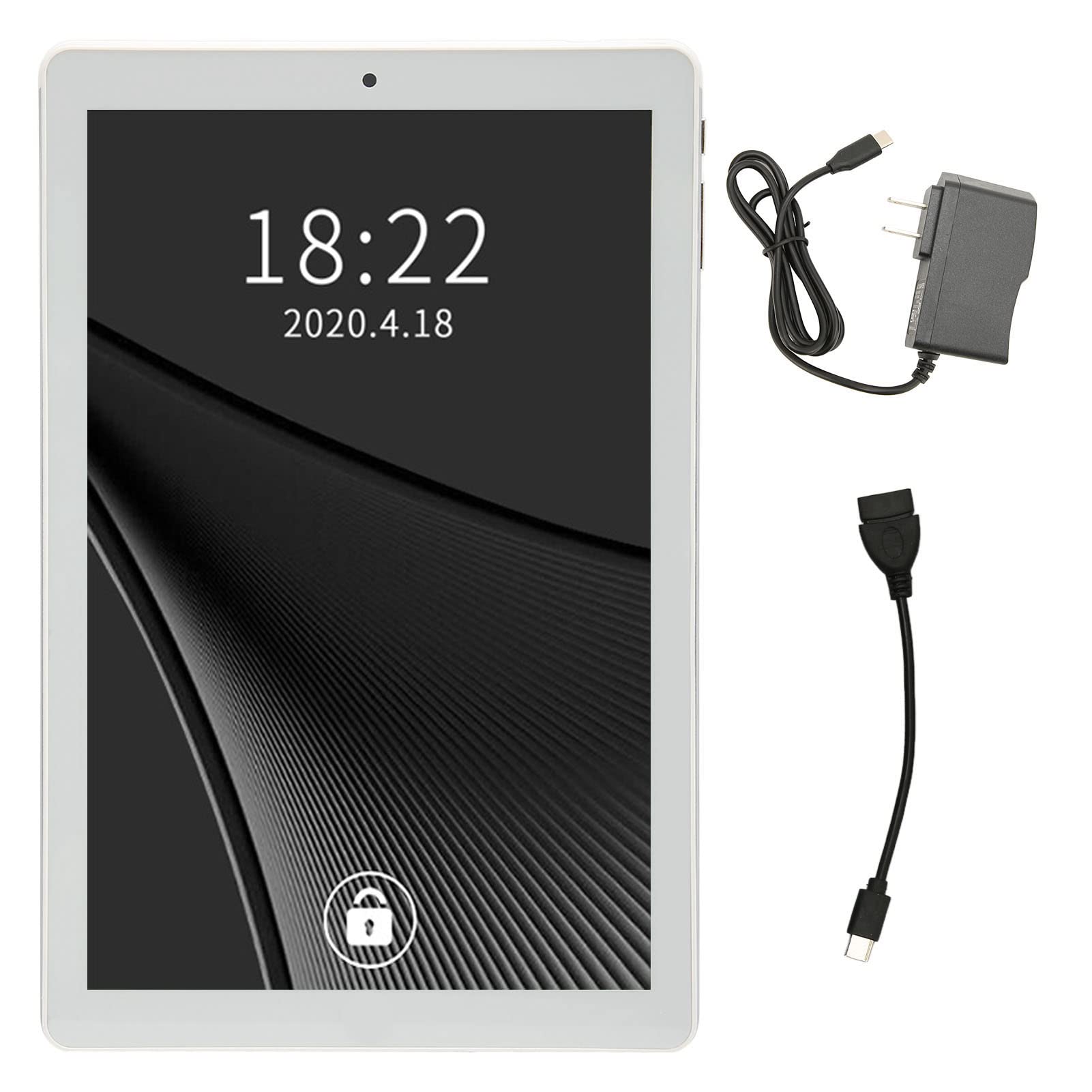 LBEC Tablet, Dual Cards Dual Standby for 11 8 Core 10 Inch Tablet 100240V HD IPS Screen 3GB RAM 64GB ROM Silver for School for Daily for Women (US Plug)