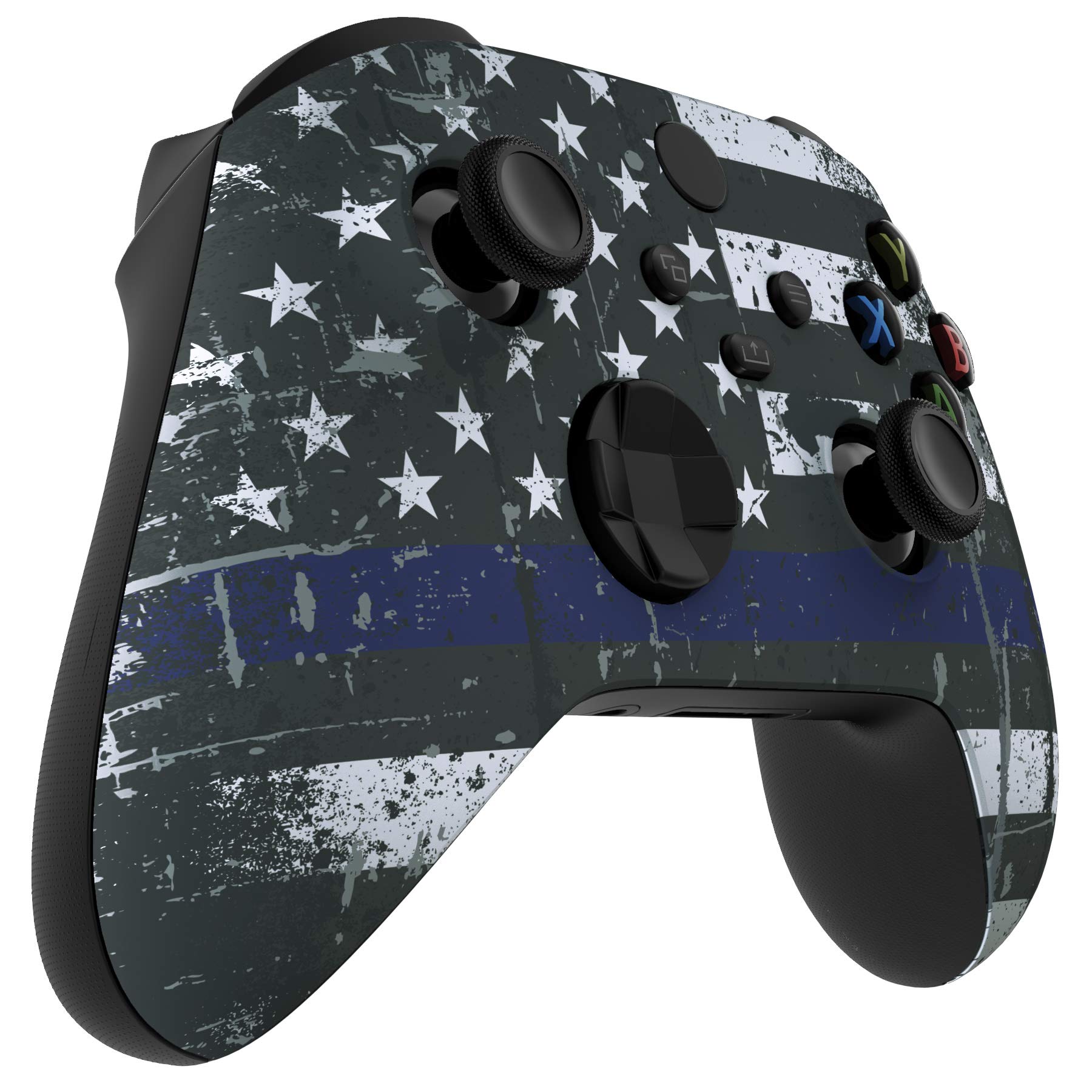 eXtremeRate The Thin Blue Purple Line Flag of USA Soft Touch Front Housing Shell Faceplate for Xbox Series X and Xbox Series S Controller Custom Accessories - Controller NOT Included