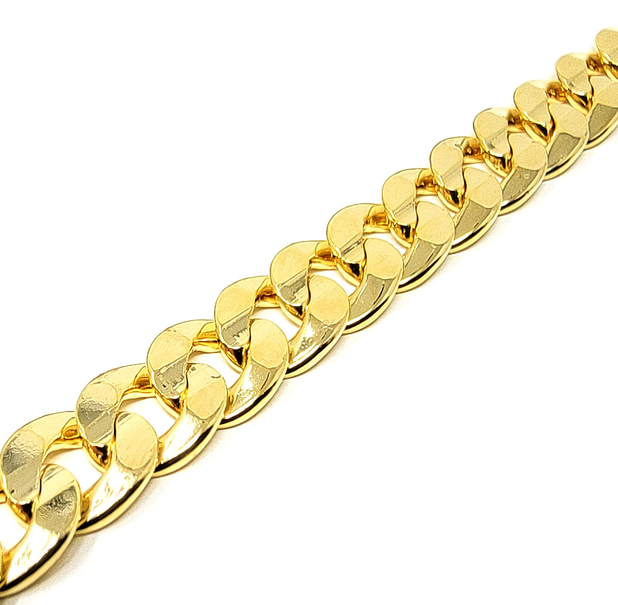 Fashion 21 Anklet for Women Electro Gold Plated Ankle Bracelet - Made in Korea (6mm 10" Concave Cuban Anklet)