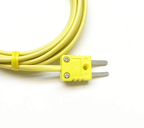 K-Type Thermocouple Extension Cable Wire with Miniature Mini Type K Thermocouple Connectors 3 ft (= 1 Yard) Long