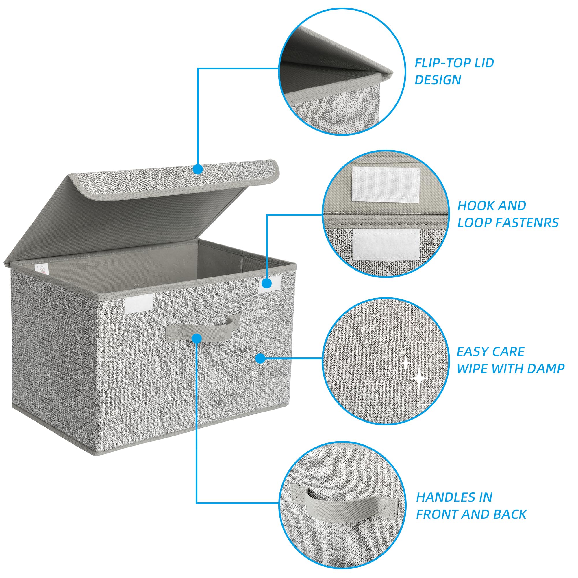 GRANNY SAYS Bundle of 2-Pack Clothing Storage Bins with Lids & 1-Pack Hanging Storage Shelves for Organizing