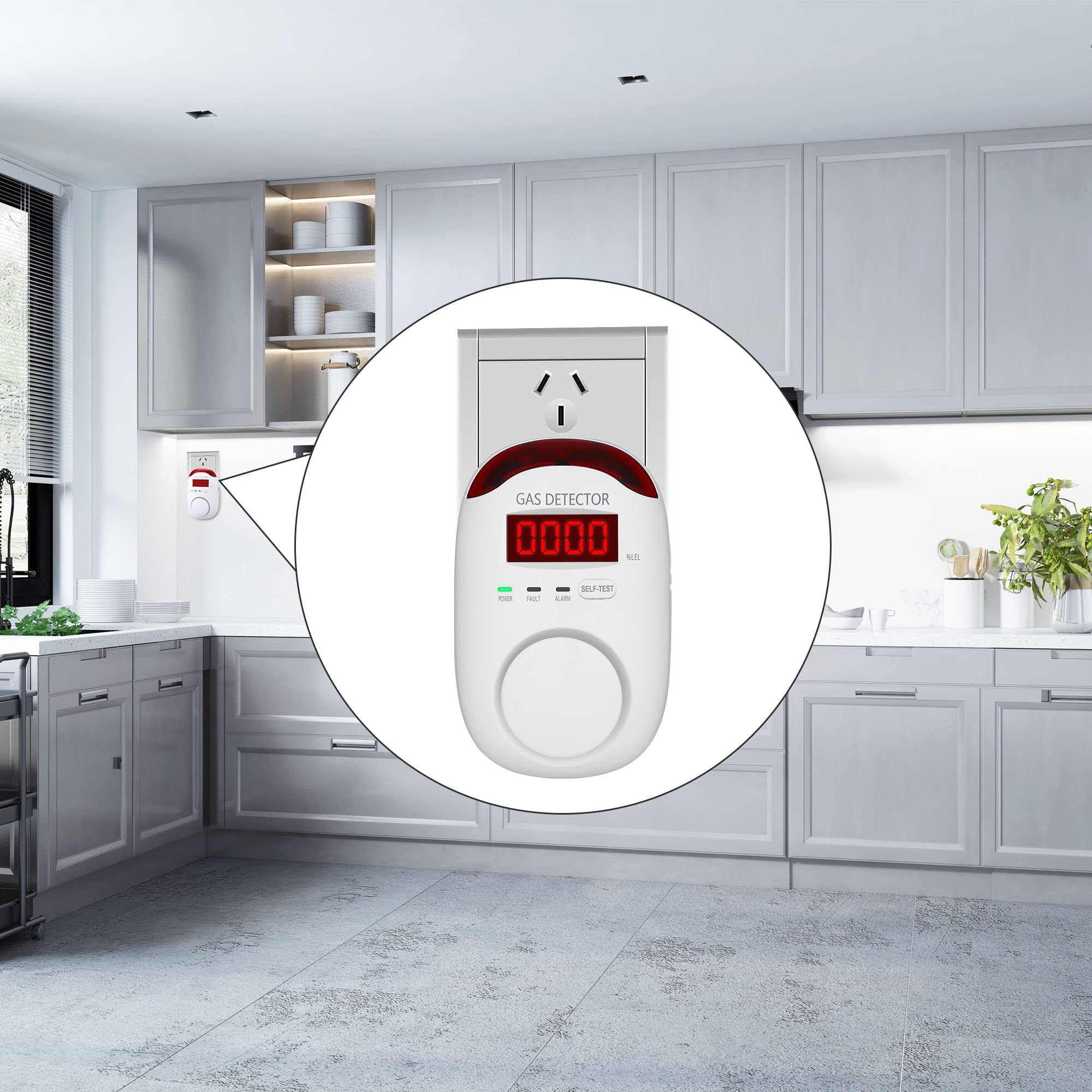 Gas Leak Detector for Home - Plug in Gas Detector for Home Natural Gas,Combustible Gas Detector for LNG, LPG, Propane, Methane.