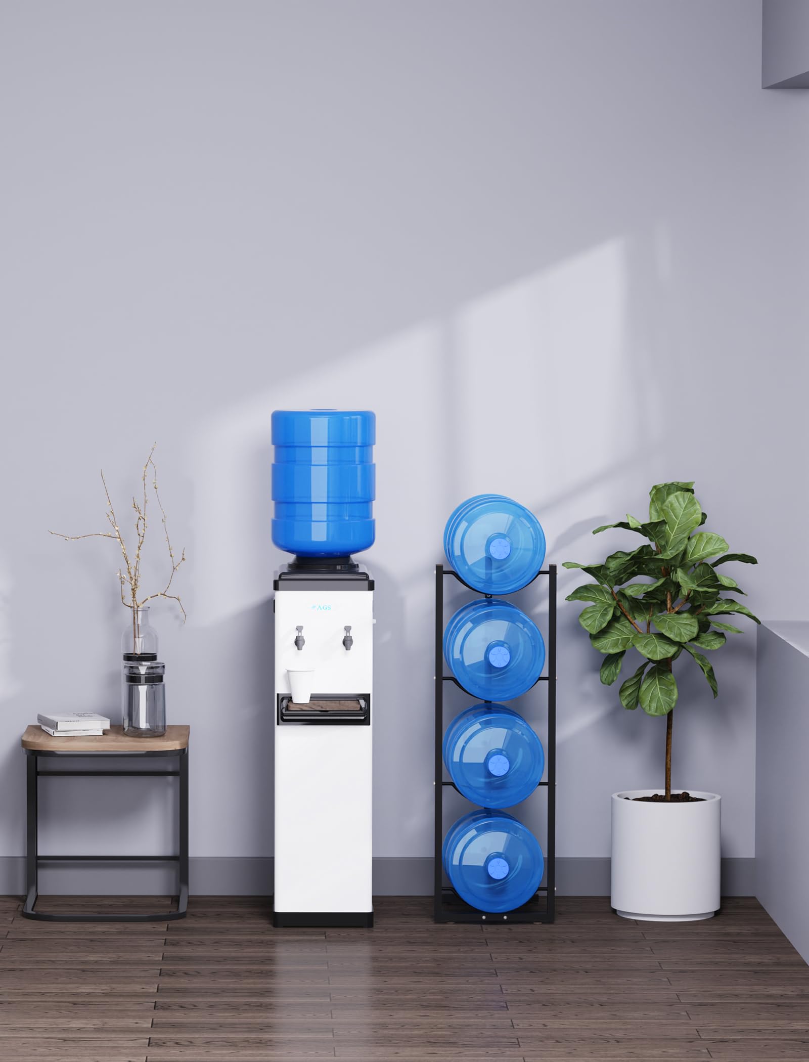 MYLOLF 3&5 Gallon Water Jug Holder: 3 4 5 6 Tier Storage 5 Gallon Coller Water Bottle Rack - 5 Gal Stackage Container Organizer Stand for Home Kitchen Garage（4 Tier）