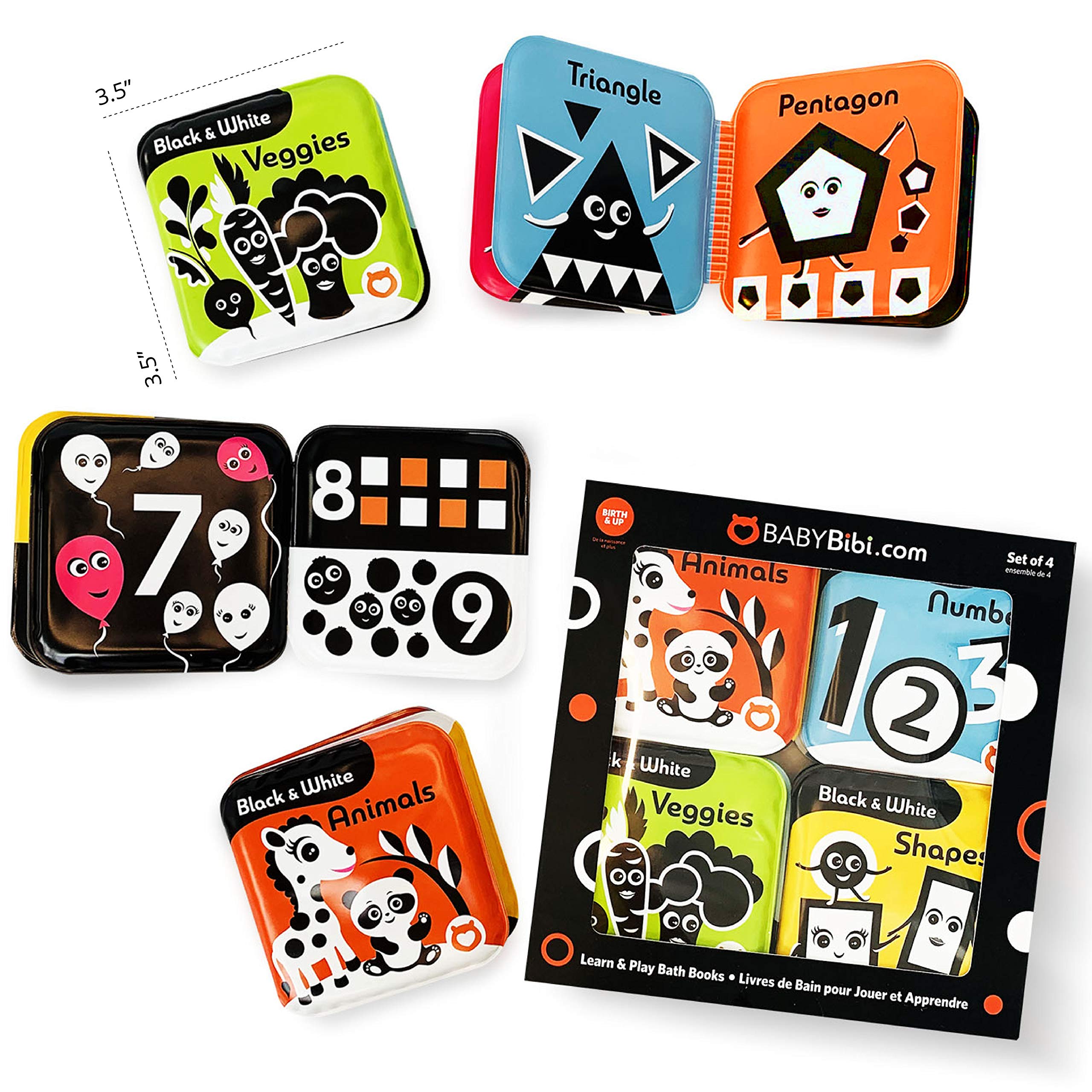 Floating Baby Bath Books β High Contrast Black and White Waterproof Bath Books for Babies 3+ Months
