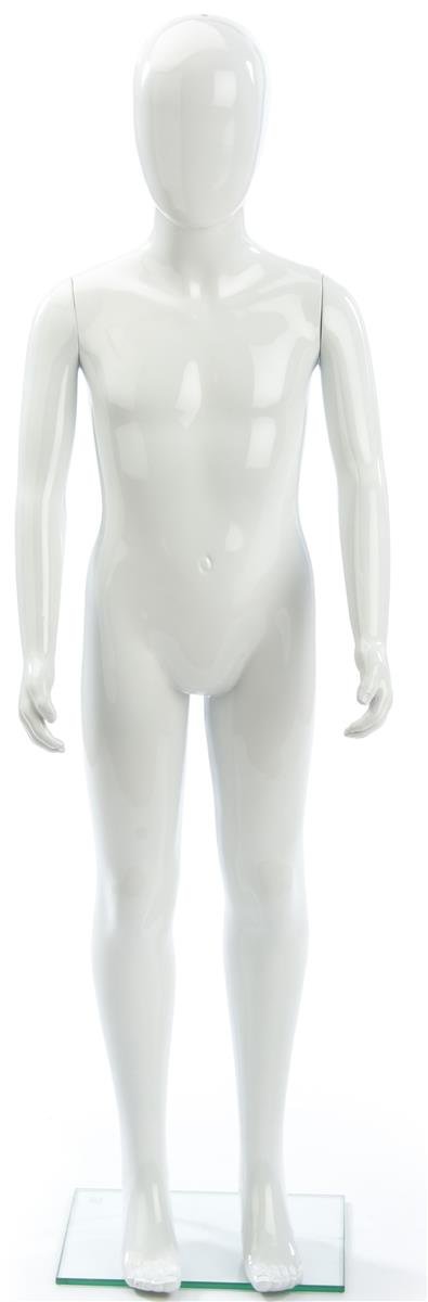 Displays2go Glossy White Polypropylene Child Youth Mannequin Form, 51-Inch