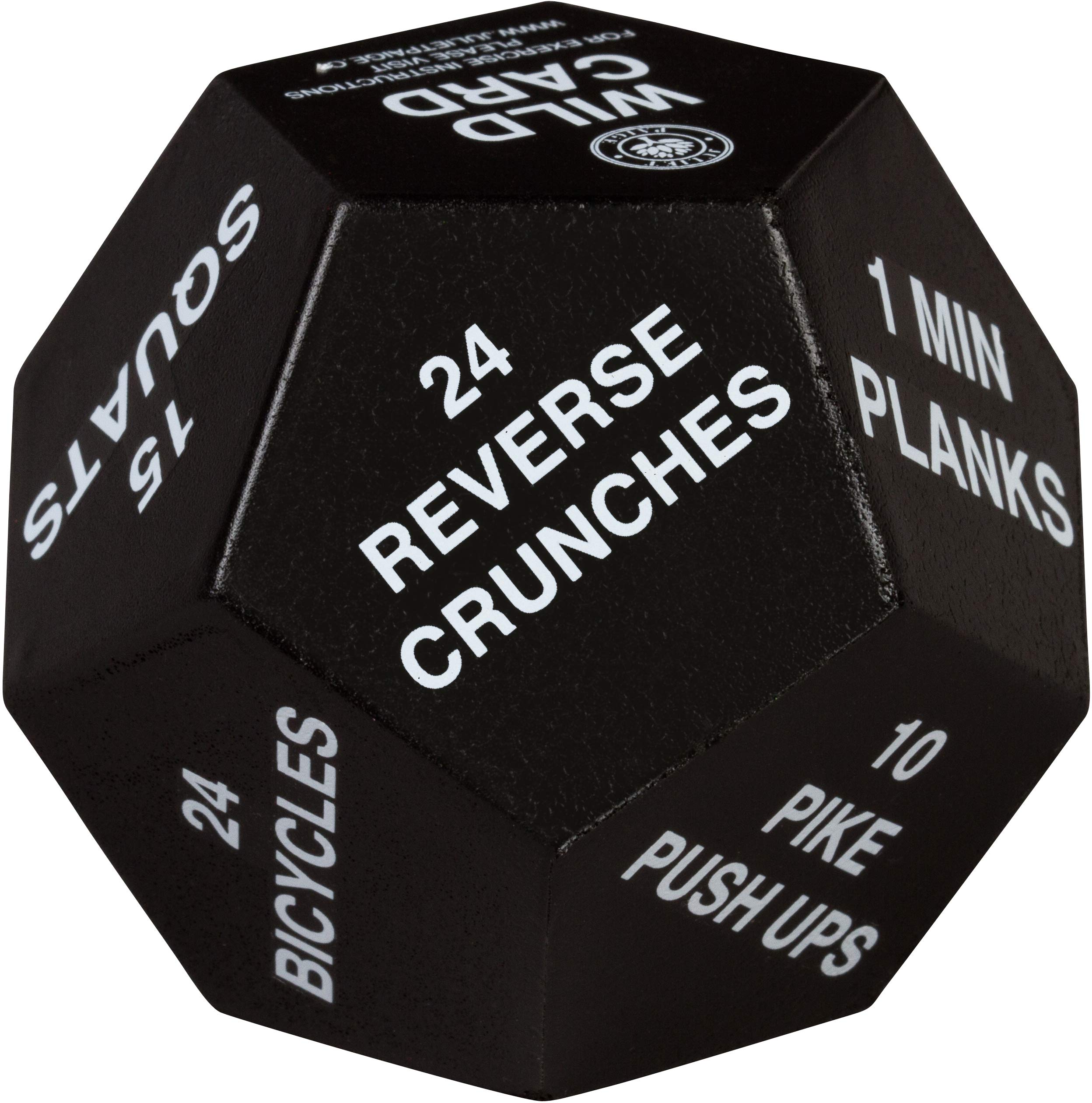 Exercise Dice Cube for Fitness, Gym Workouts, WOD, Home Bodyweight HIIT, and Adult Sports Training - 3 Inches in Diameter - 12 Sided (White (Intermediate))