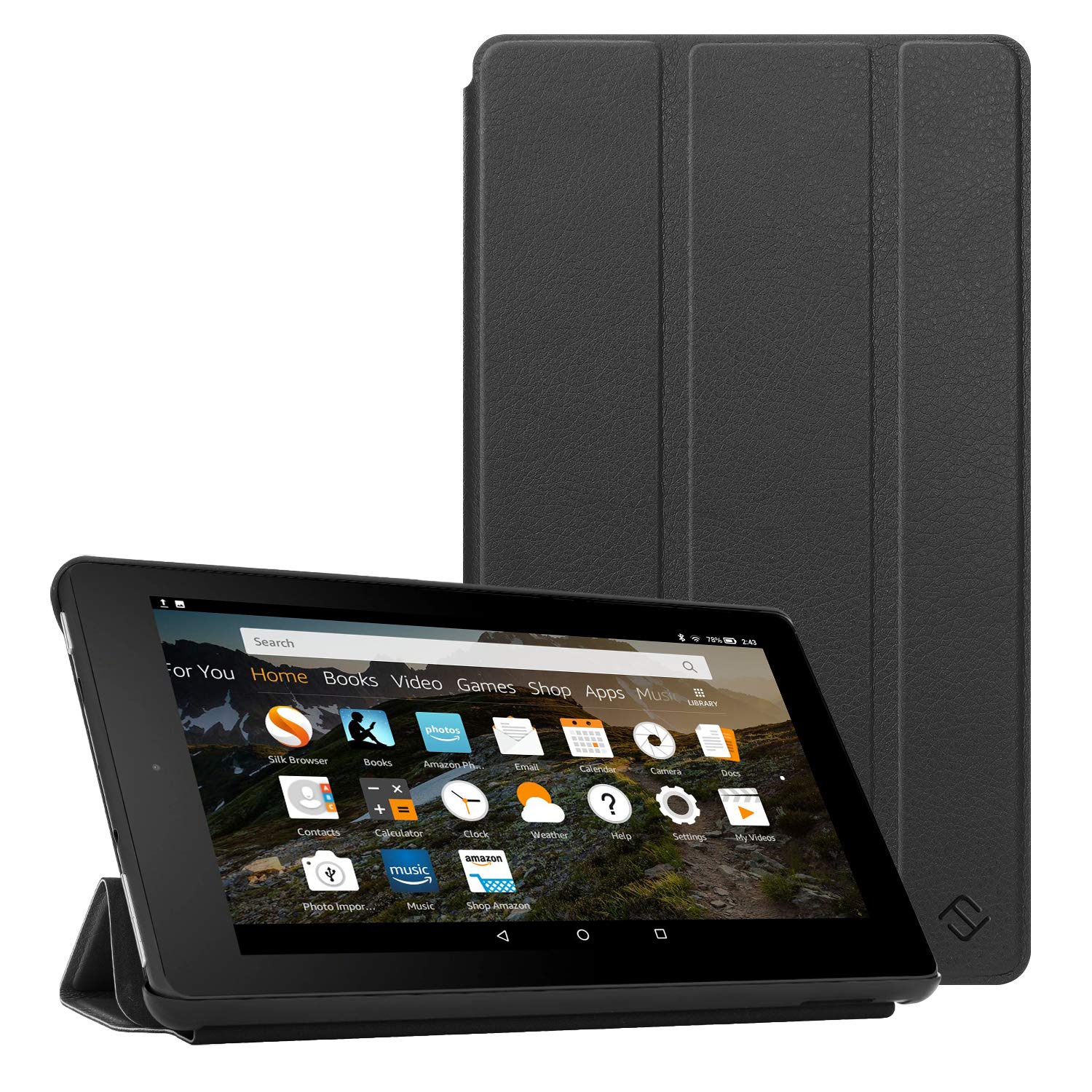 Fintie Slim Case for Amazon Fire 7 Tablet (9th Generation, 2019 Release), Ultra Lightweight Slim Shell Standing Cover with Auto Wake/Sleep, Black