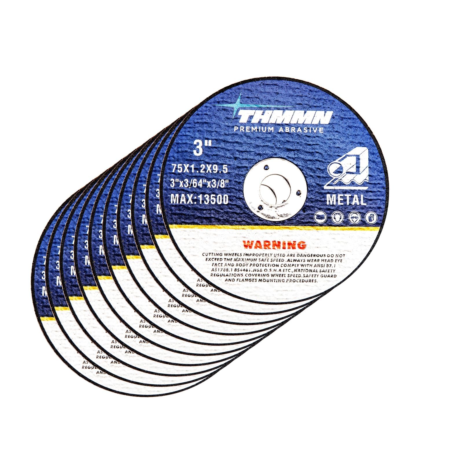 THMMN Cut-Off Wheels 3" x 3/64" x 3/8" Arbor for Die Grinder, Aggressive Cutting Wheel for Metal Stainless Steel, Cutter Disc Pack of 10pcs