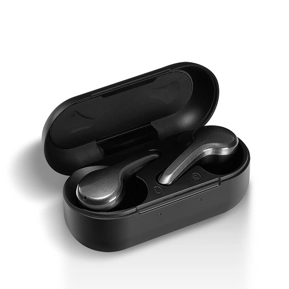 EXFIT BCS-T90 True Wireless Earbuds with Bluetooth 5.0, Charging Case, IPX4 Waterproof, Touch Control, 4 Mic, 24H Playtime, Hi-Fi Stereo Sound – Sports in Ear Earphones for iPhone & Android [Black]
