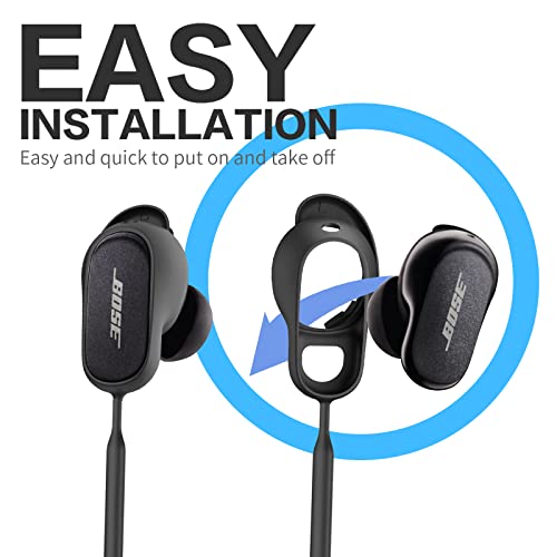 WOFRO Anti-Lost Strap for Bose QuietComfort Earbuds II, Sports Soft Silicone Lanyard Accessories Compatible with New Bose QuietComfort Earbuds 2 Neck Rope Cord (Black)