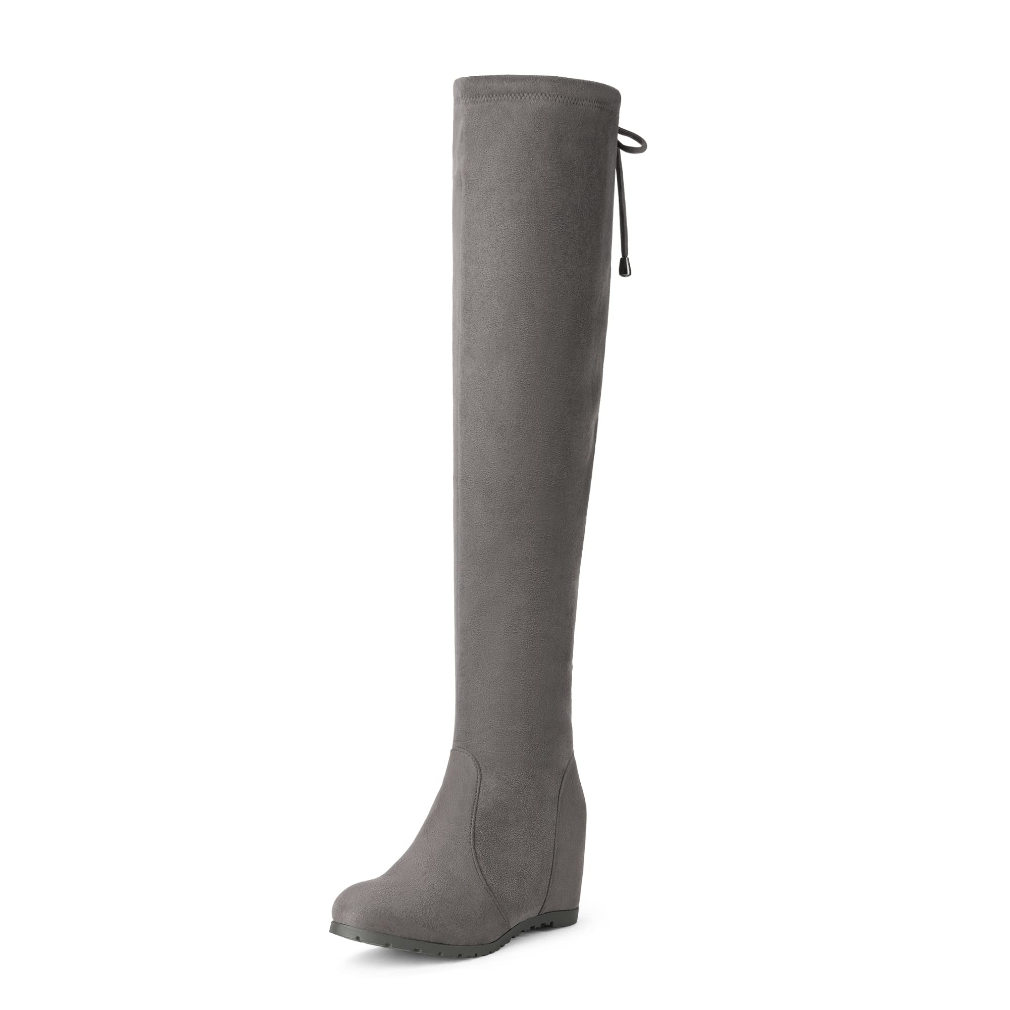 DREAM PAIRS Women's Leggy Black Faux Suede Over The Knee Thigh High Boots - 8 M US