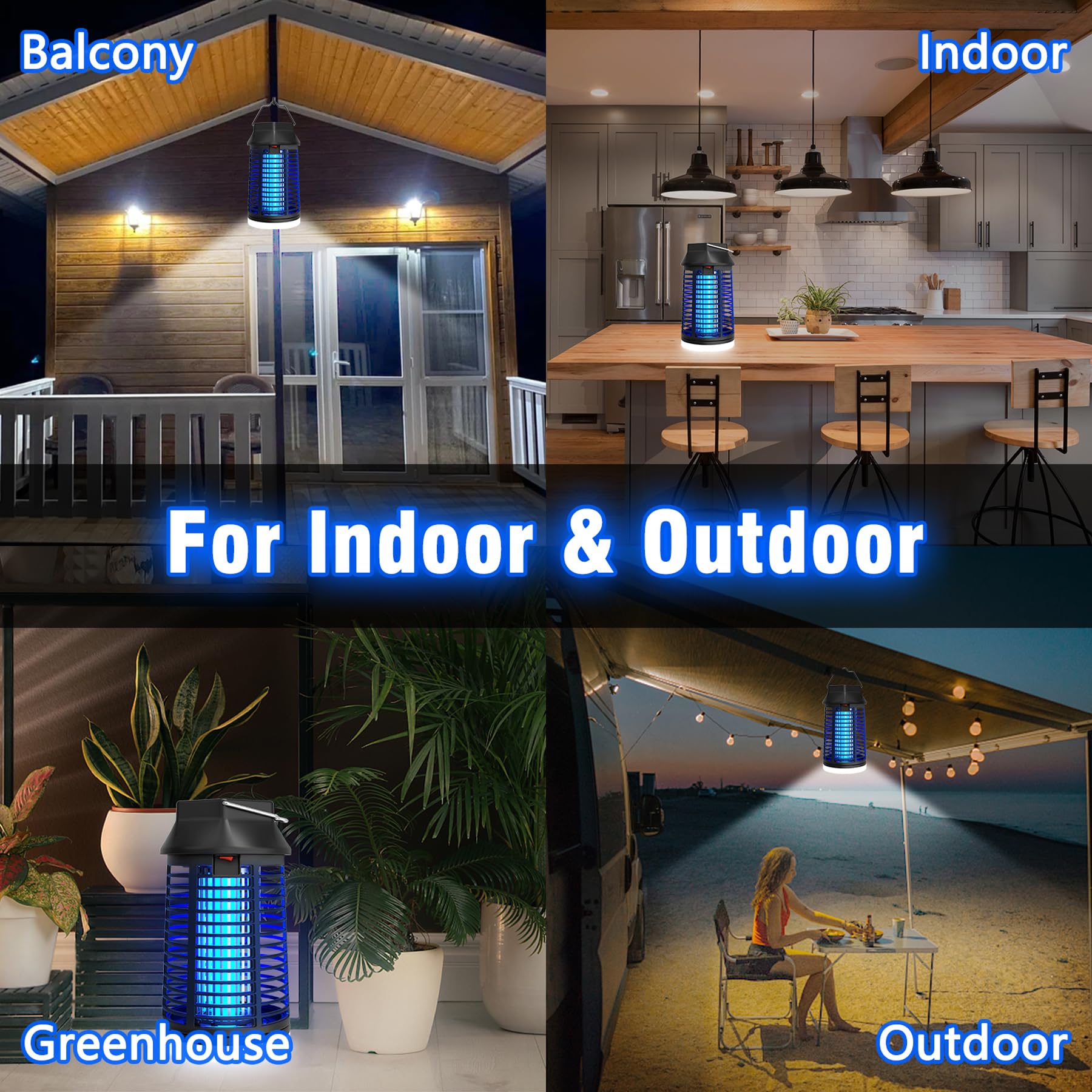 Remote Control Bug Zapper with LED Light, Waterproof Mosquito Zapper Outdoor, Electric Fly Zapper, Insect Killer & Fly Traps for Outside, Patio, Porch, Backyard, Garden