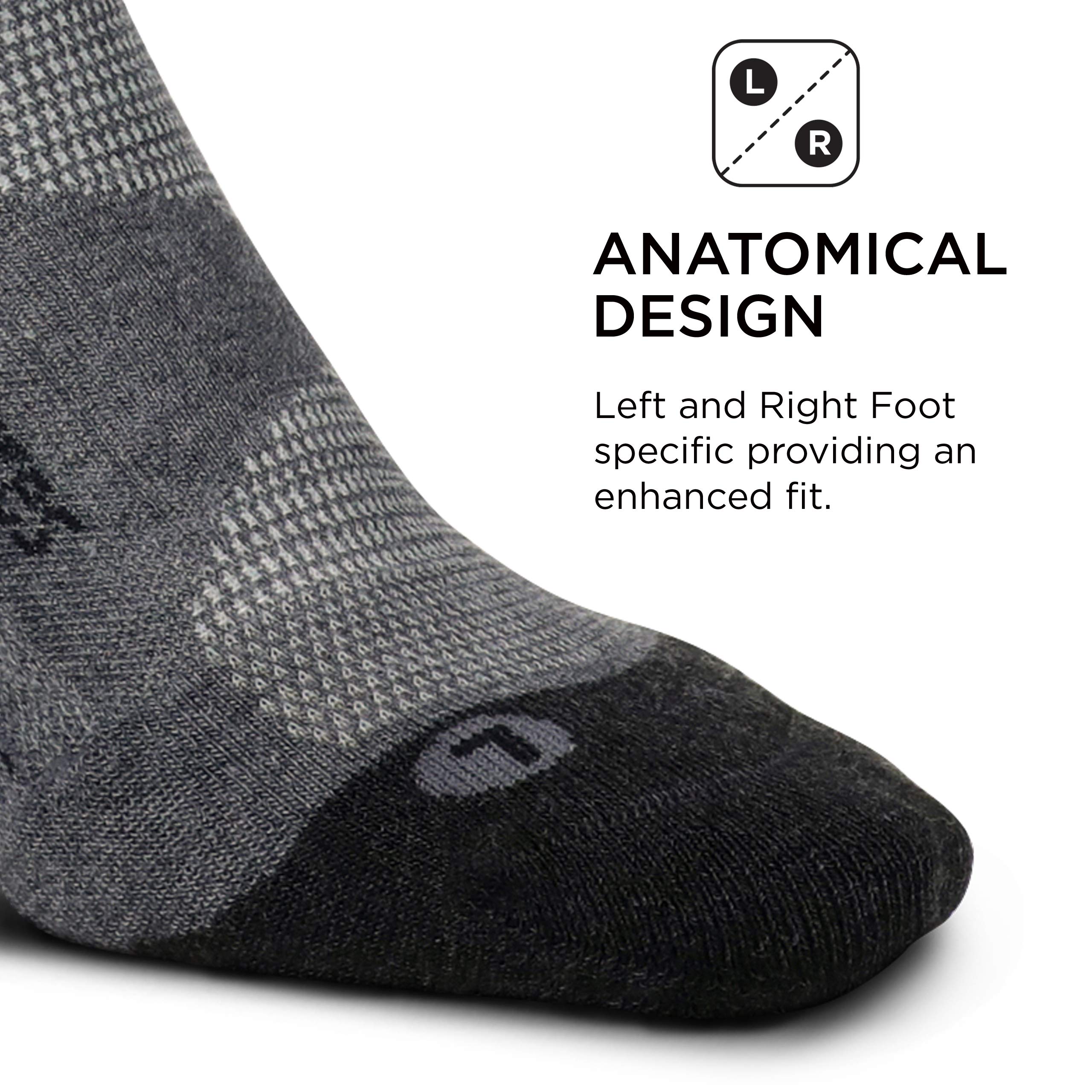 Feetures Elite Max Cushion Quarter Sock- Athletic Running Socks for Men & Women, Targeted Compression, Moisture Wicking- X-Large, Gray