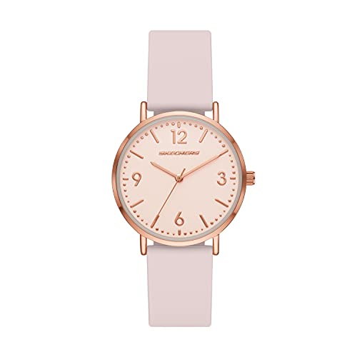 Skechers Women's Springdale Quartz Casual Silicone Sports Three-Hand Analog Watch, Color: Rose Gold (Model: SR6229)