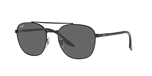 Ray-Ban RB3688 Square Sunglasses, Black/Dark Grey, 55 mm