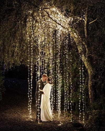 Fairy Lights Battery Operated, Firecracker String Lights Waterproof Silver Wire 5 Feet 60 Led Cluster Starry Lights for DIY Wreath Home Wedding Party Bedroom Mason Jar Holiday Christmas, Pure White