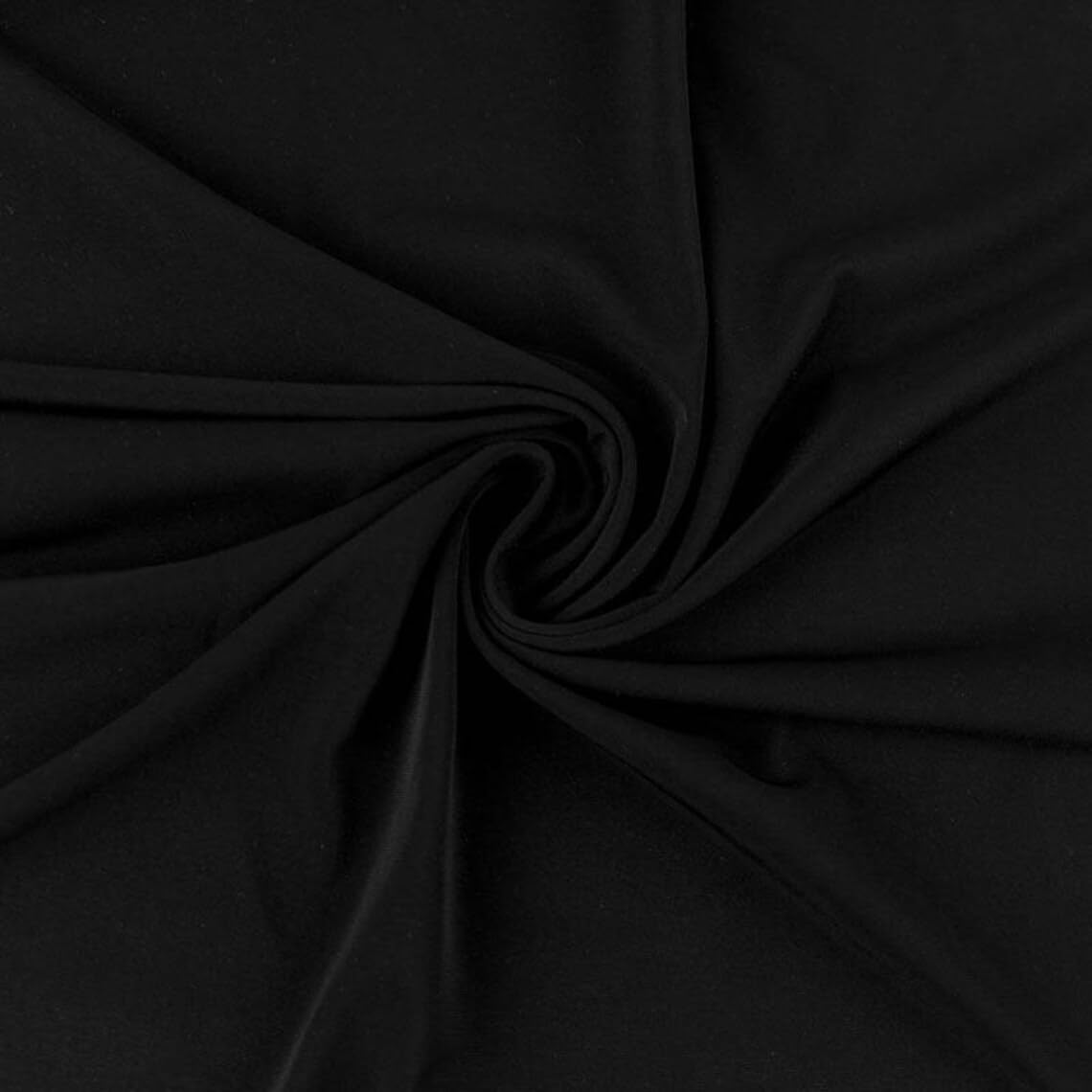 Texco Inc Solid 4-Way Stretch Venezia Polyester Spandex, DIY Projects, Apparel Fabric, Black 1 Yard