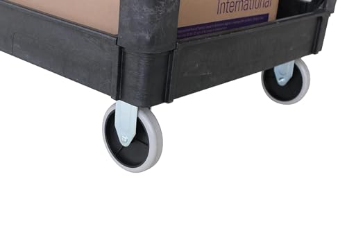 MaxWorks 80858 500-lb Utility Service PP Cart with Two Trays and Wheels 46 inch x 25.5 inch x 33.5 inch Overall Dimensions