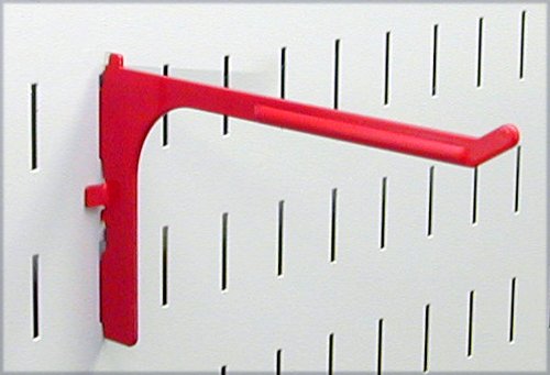 Wall Control Pegboard 6in Reach Extended Slotted Hook Pair - Slotted Metal Pegboard Hooks for Wall Control Pegboard and Slotted Tool Board β Red