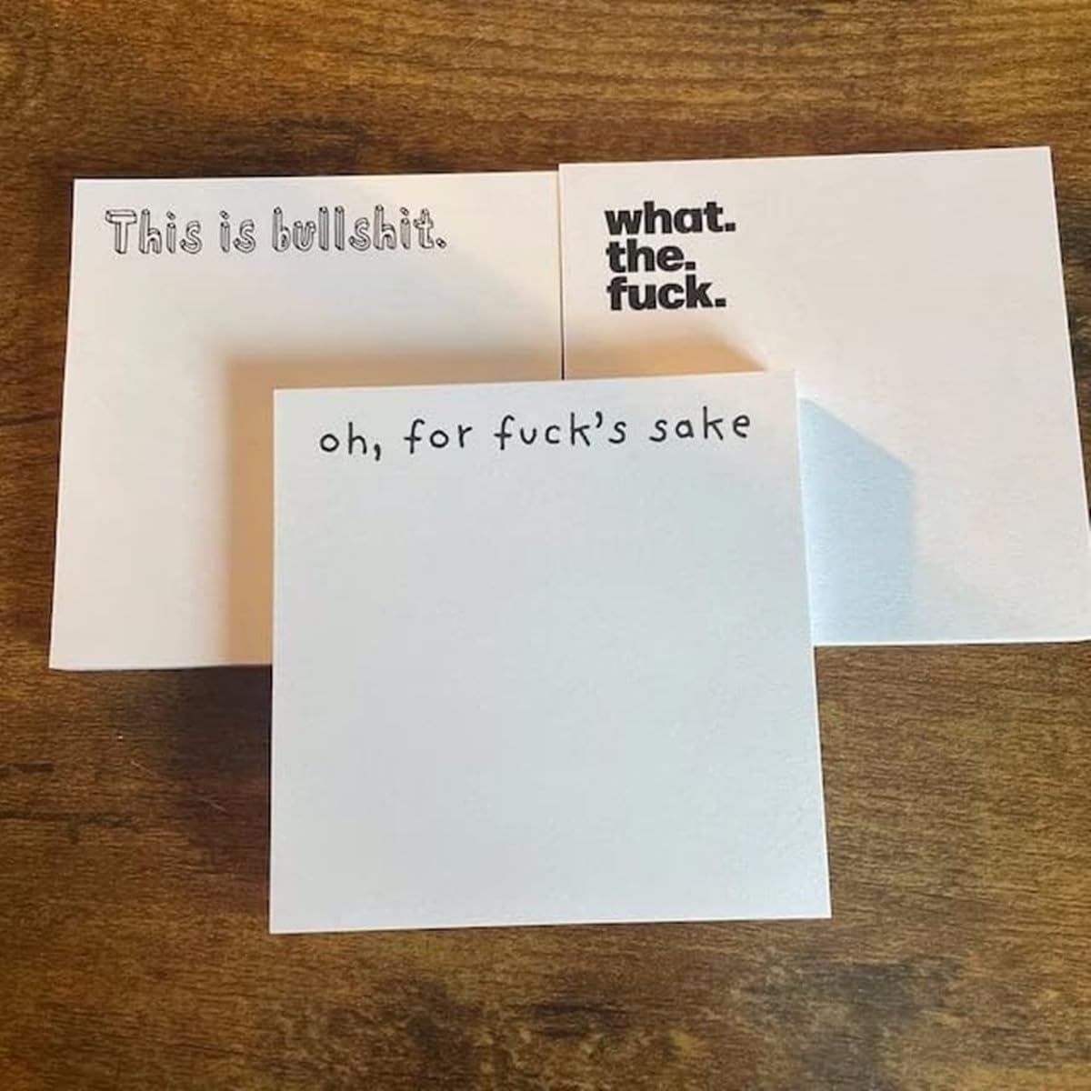 Funny Sticky Note What The F*ck Sticky Notepad, Oh, for Fuck's Sake Novelty Notepads, Funny Sassy Rude Desk Accessory Gifts for Friends, Co-Workers, Boss (3 PCs)