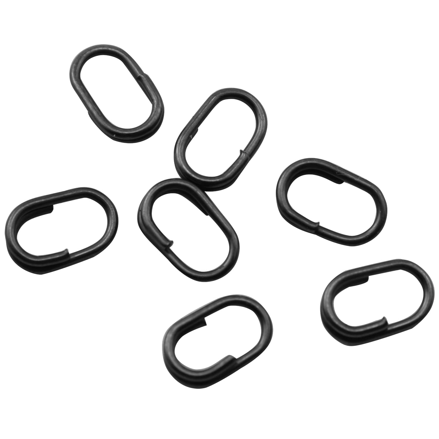 FMHXG 50pcs Oval Split Rings Swivel Fishing Tackle Connector Stainless Steel Double Loop Artificial Lure Connector 5mmx8mm