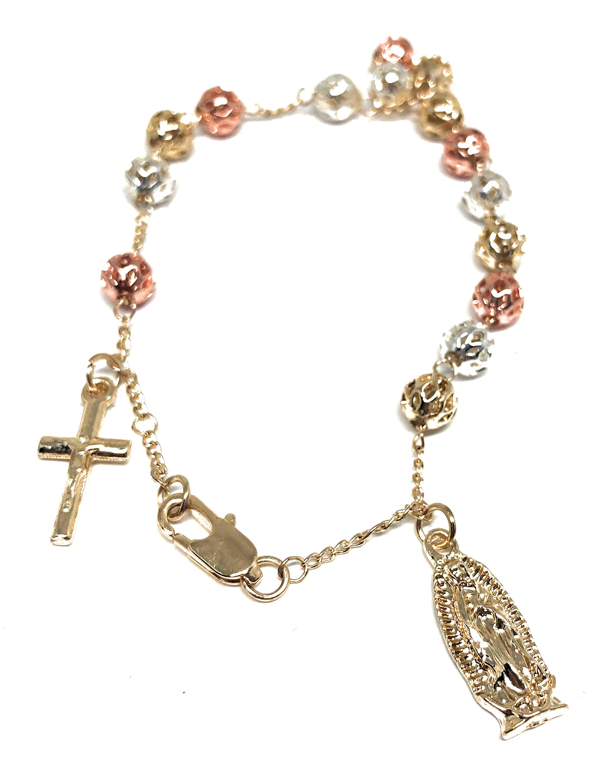 Fran & Co. Virgin Mary Bracelet Virgen De Guadalupe Pulsera Tres Colores Oro Laminado 8β