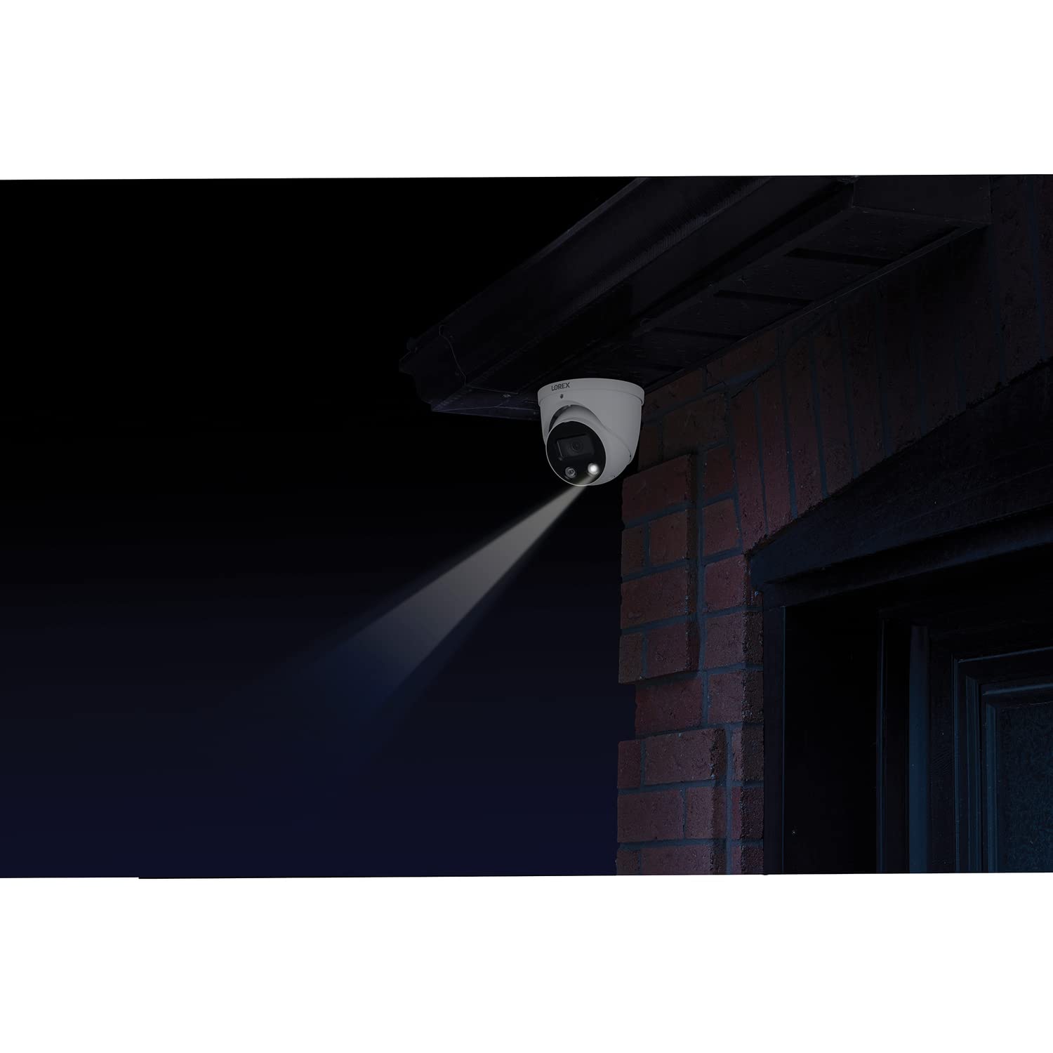 Lorex E893DD-E Indoor/Outdoor 4K Ultra HD Smart Deterrence IP Dome Camera with Smart Motion Detection Plus, 150ft Night Vision, CNV, 2.8mm, F2.0, IP67, Audio, White, Camera Only (M.Refurbished)