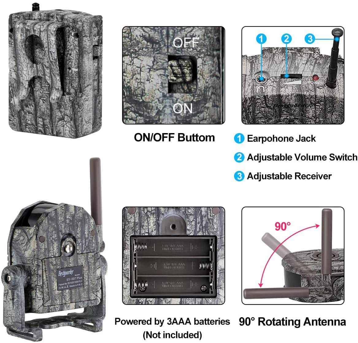 Wireless Alarm System Kits, 300M Wide Range IR Night Vision Alarm in Full Dark Outdoor Weather Resistant 5 Motion Sensor Detector &1 Receiver for Perimeter Trip, Fence Trail Wild Hunting Blind Trap