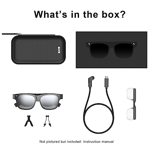 RayNeo XR Glasses - TCL NXTWEAR S with 201" Micro OLED, 1080P Video Display Glasses, Dynamic Stereo Sound, 3D Movie, Multi-Window Work, Watch and Game on PC/Android/iOS/Consoles/Cloud (Not RayNeo X2)